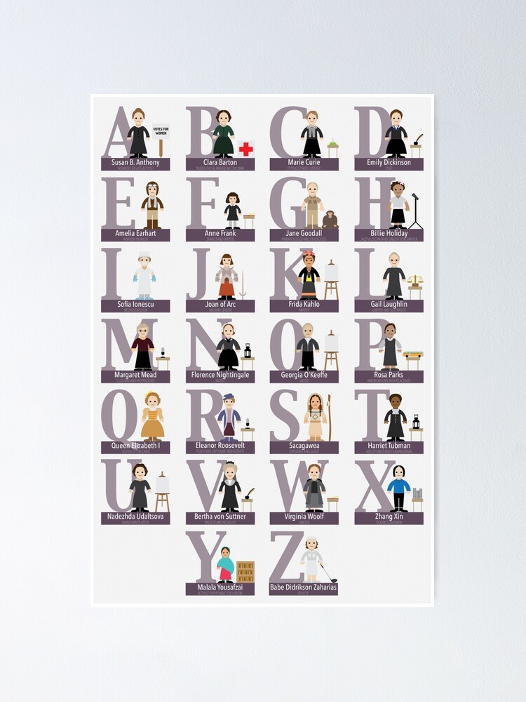"Awesome Females Alphabet" Poster for Sale by babybigfoot | Redbubble