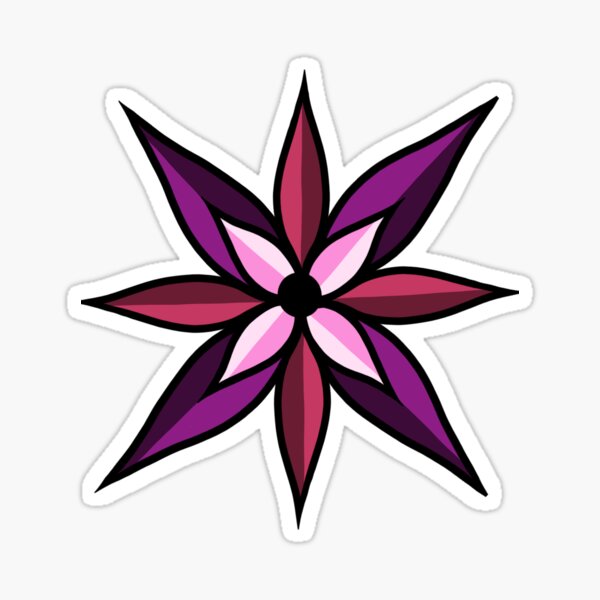 "Pink and Purple Flower" Sticker by KrispyGreen | Redbubble