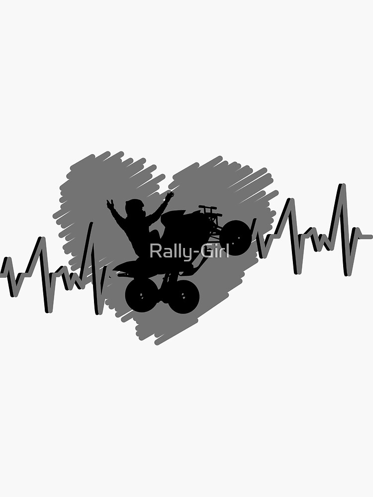 "Heart Beat Quad #2 -Motocross" Sticker for Sale by Rally-Girl | Redbubble