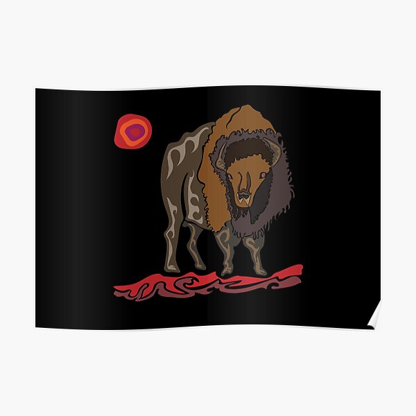 Póster « Buffalo Enseñanza del respeto Manaajiiwewin Ojibwe WAWEZHI ...