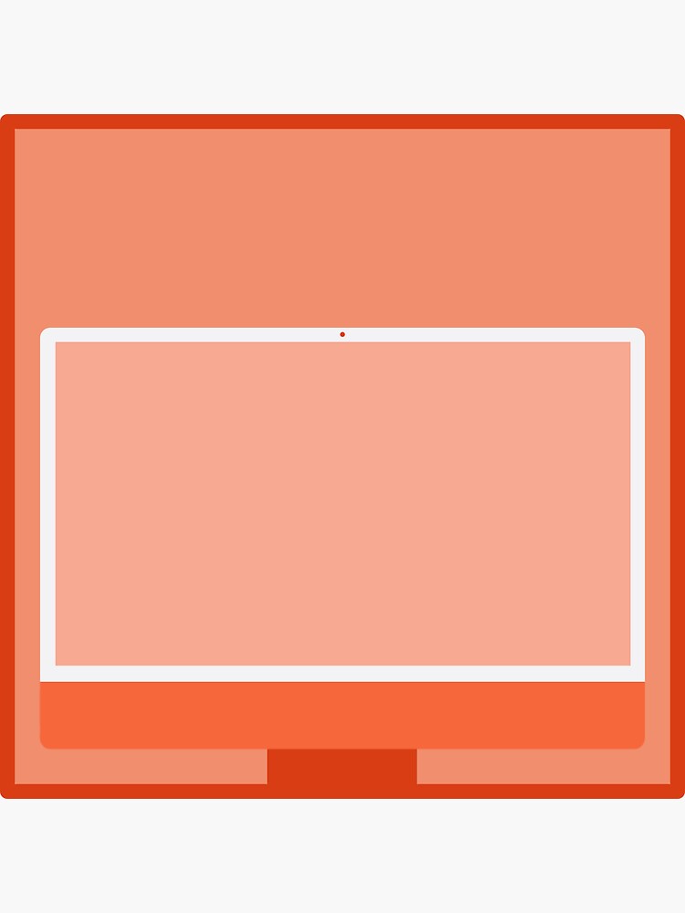 "Orange iMac" Sticker for Sale by basicappleguy | Redbubble