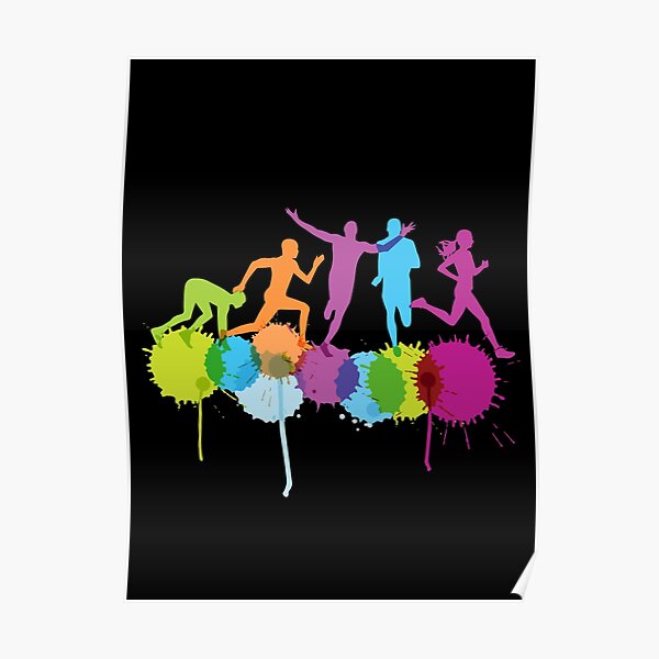 "Running Color Splash Art " Poster by RoslynArt | Redbubble