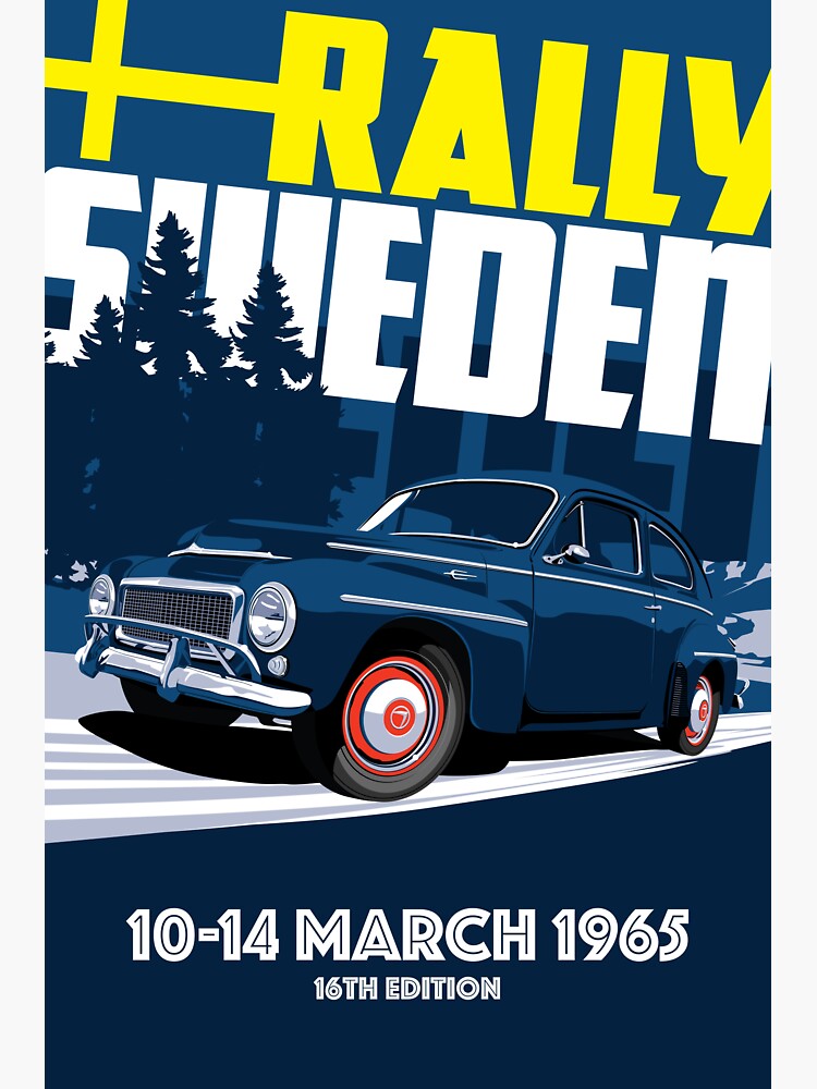 "Fictional 1965 Rally Sweden" Sticker for Sale by allen-ts | Redbubble