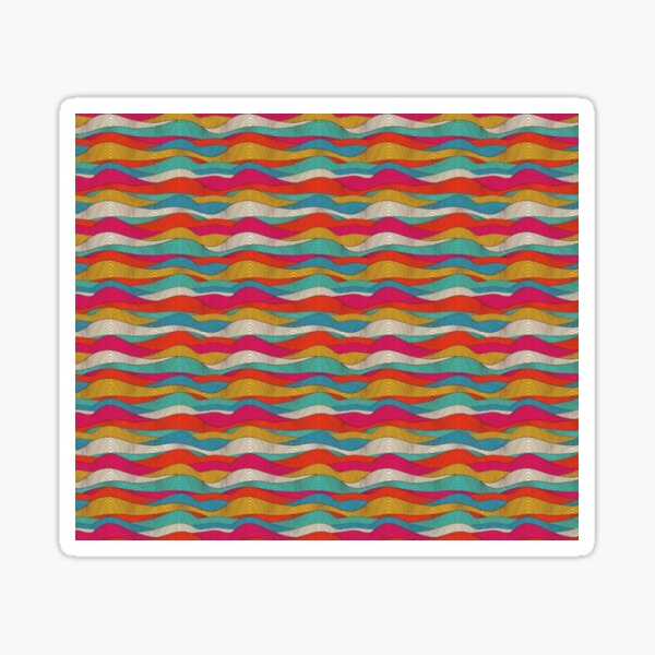 "Groovy Retro 70s 60s Waves pattern" Sticker by Rimitha | Redbubble