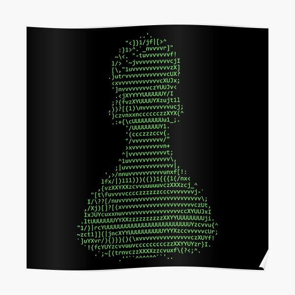 "Chess pawn emoji Ascii Art" Poster for Sale by typo-n-quotes | Redbubble