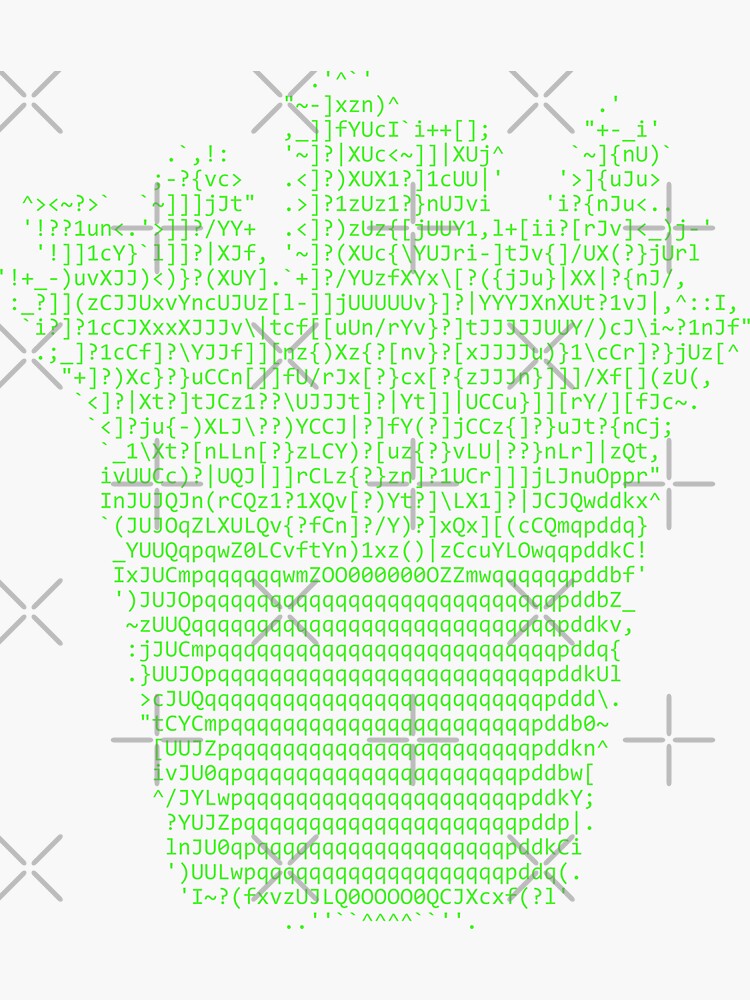 "French fries emoji Ascii Art" Sticker for Sale by typo-n-quotes ...