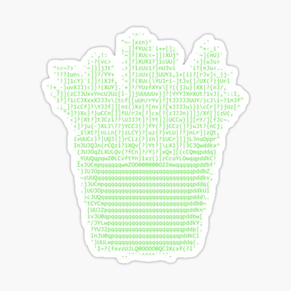 "French fries emoji Ascii Art" Sticker for Sale by typo-n-quotes ...