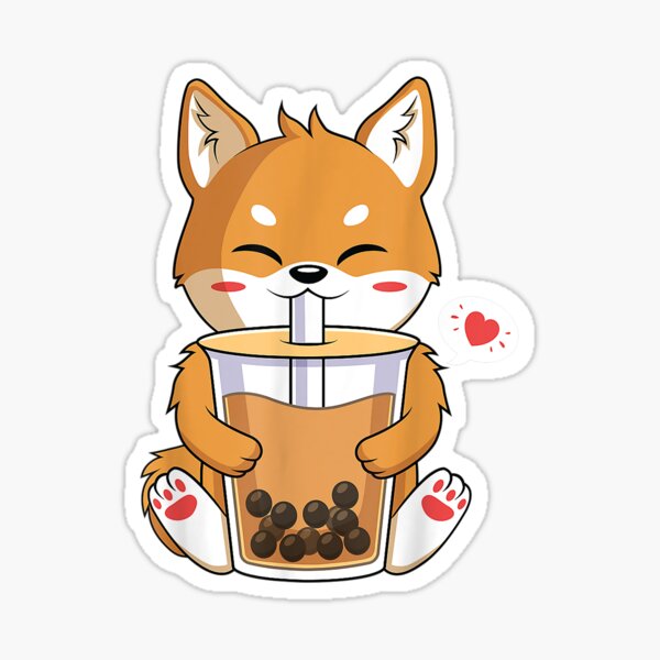 "Boba Tea Corgi Tea Lovers Corgis Lover Cute Boba Dog Lover" Sticker ...