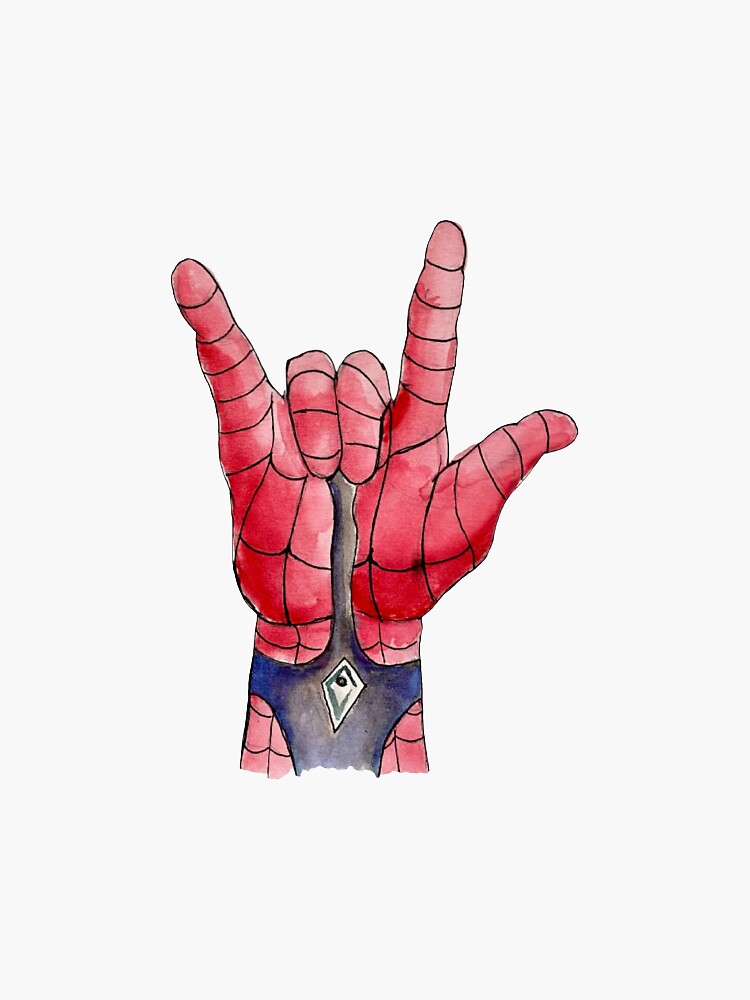 "Spidey Hand" Sticker for Sale by ArtByHannahM | Redbubble