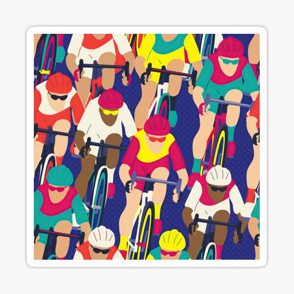 "Retro Cycling Tour" Sticker for Sale by DarelliBeauty | Redbubble