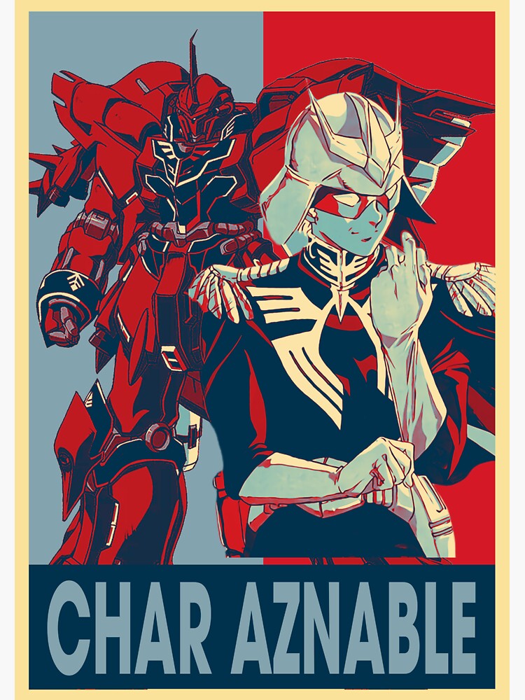 "Char Aznable anime character robots poster" Sticker for Sale by ...