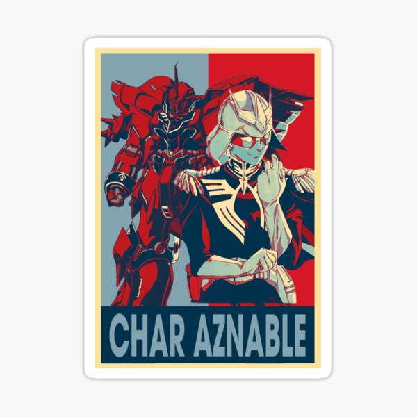 "Char Aznable anime character robots poster" Sticker for Sale by ...