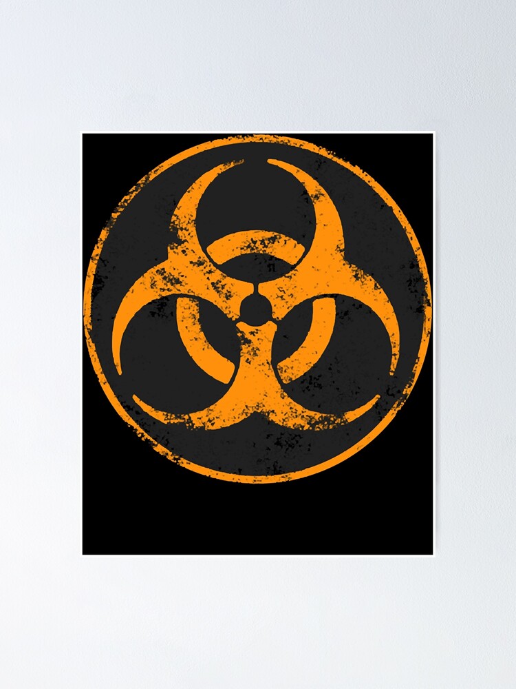 "Worn style orange radioactive logo " Poster for Sale by oliverpercy0 ...