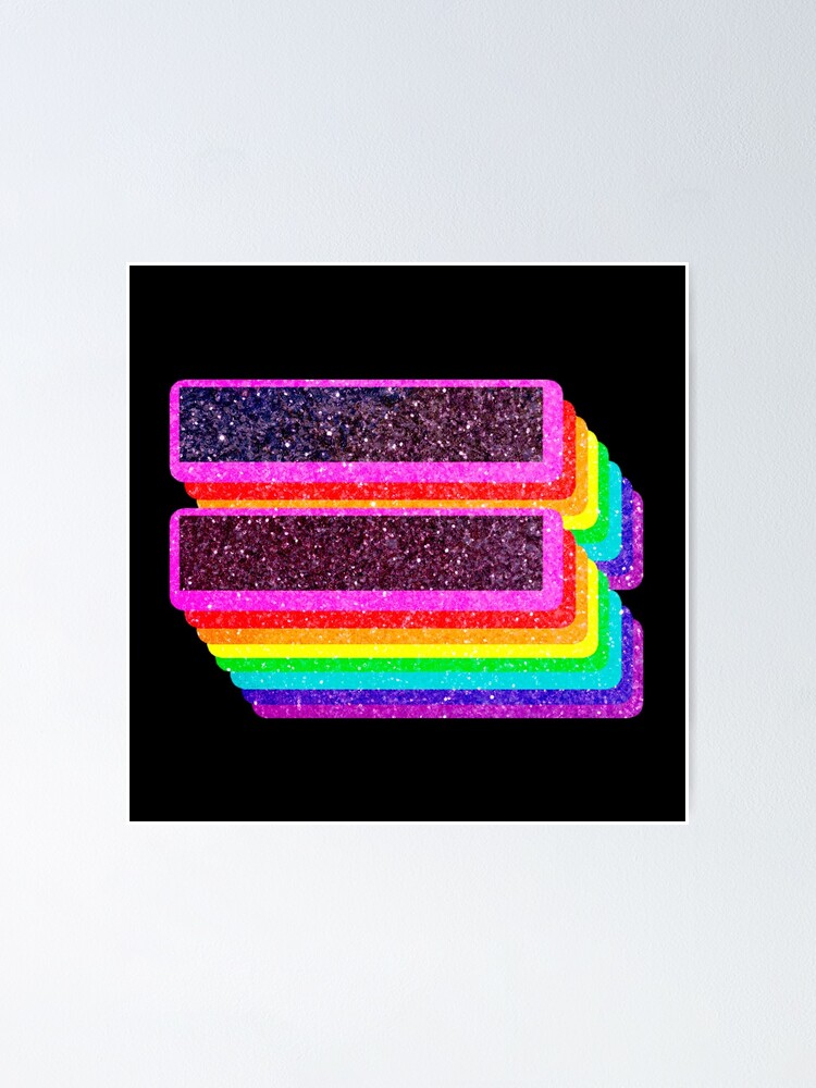 "Equal sign (=) colorful 3d rainbow typography" Poster for Sale by ...
