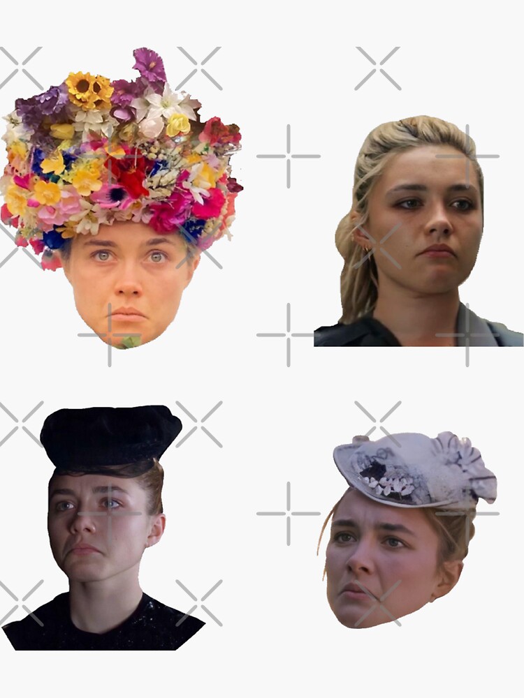 "Florence Pugh Frown Pack" Sticker for Sale by tartefilm | Redbubble