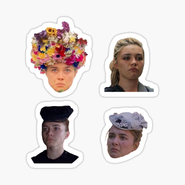 "Florence Pugh Frown Pack" Sticker for Sale by tartefilm | Redbubble
