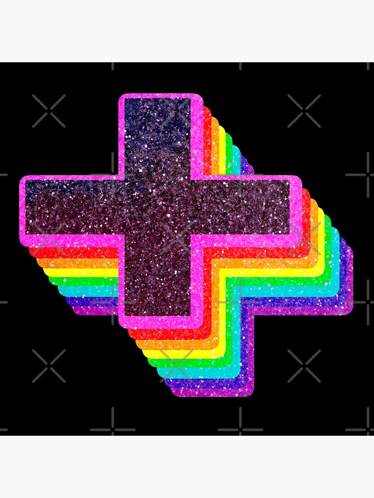 " Addition sign (+) colorful 3d rainbow typography" Poster for Sale by ...