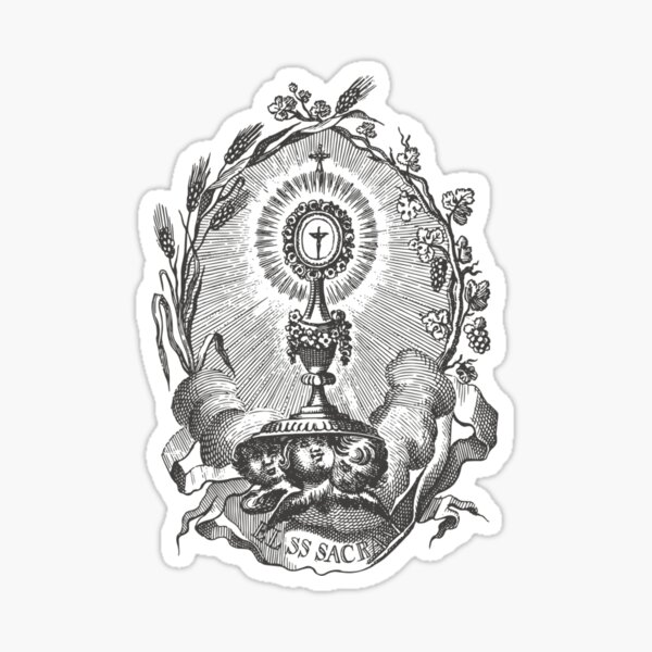 "Holy Sacrament Eucharistic Adoration Catholic Vintage" Sticker for ...