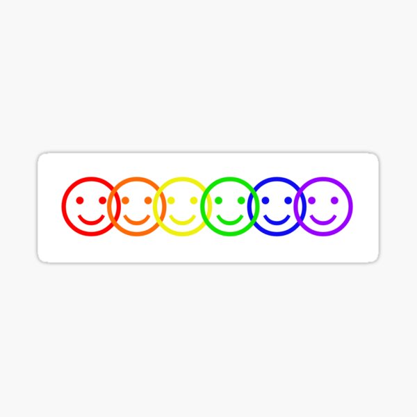 "Rainbow Conjoined Smileys" Sticker by kitschybtch | Redbubble