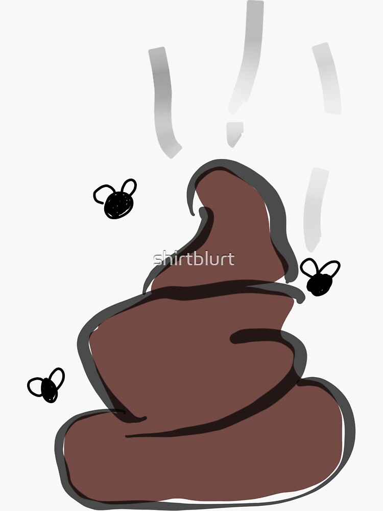 "Smelly Poop + Flies" Sticker for Sale by shirtblurt | Redbubble