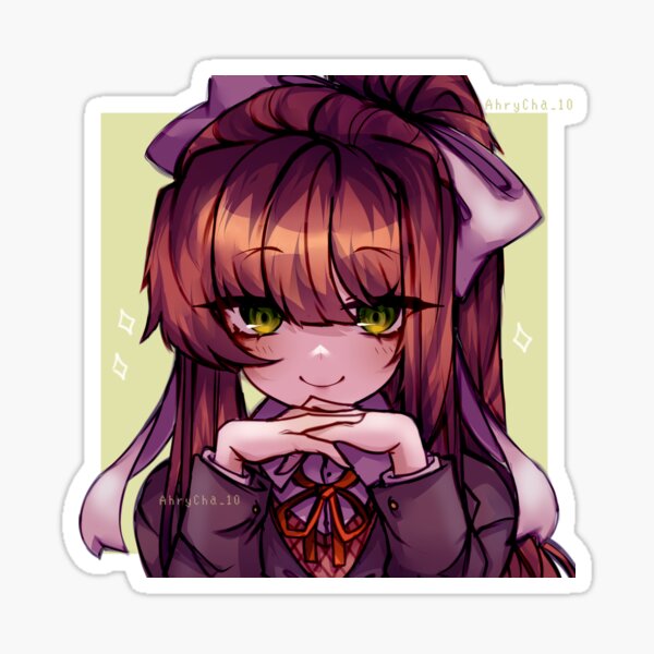 "Monika (Fanart)" Sticker by ahrychaworking | Redbubble