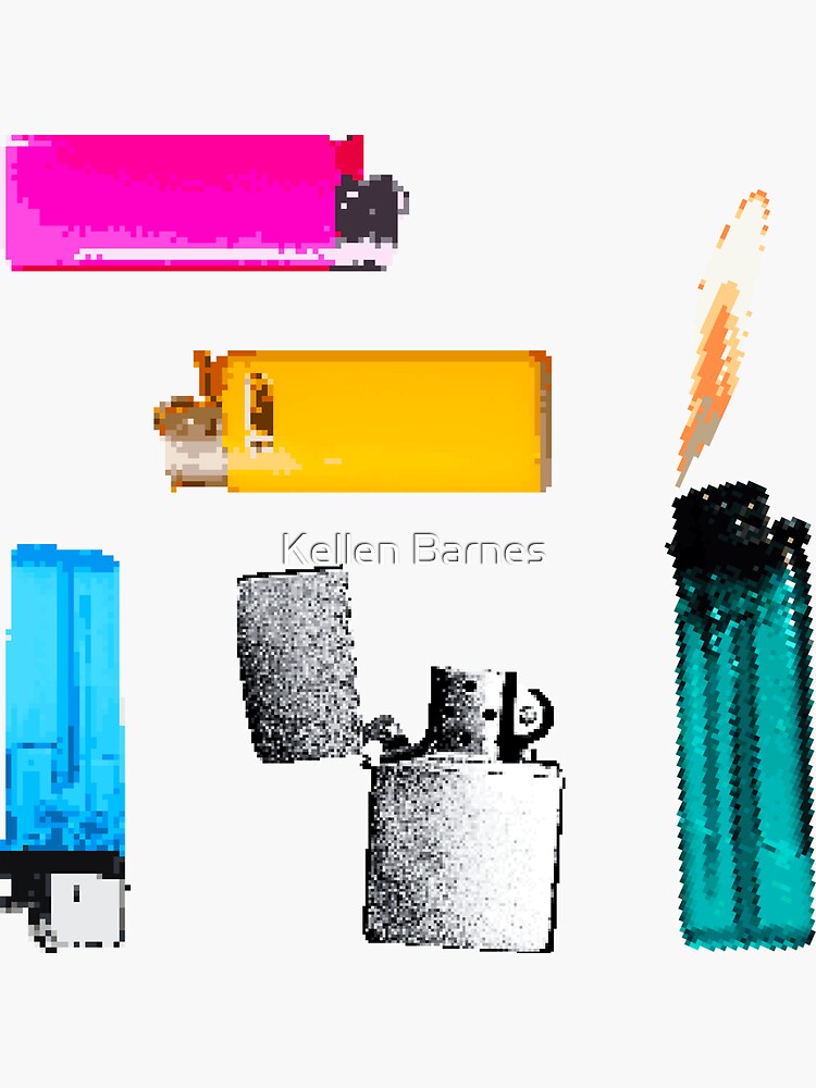 "Pixel Lighter Assorted Color Pack" Sticker for Sale by kaitiebarnes ...