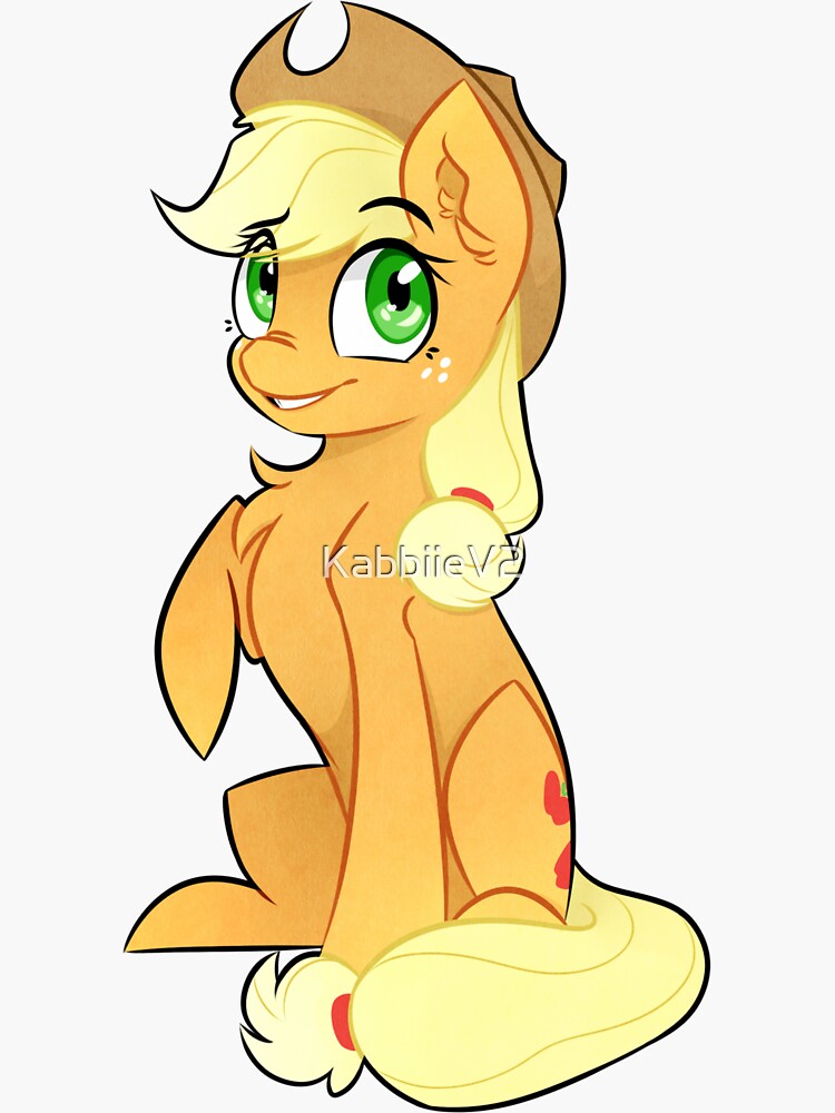 "Applejack Chibi" Sticker for Sale by KabbiieV2 | Redbubble