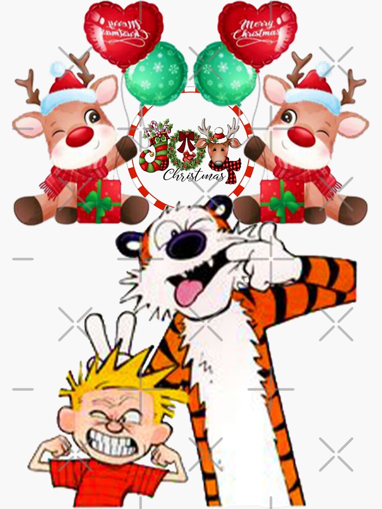 "Calvin and Hobbes Smiling _ Happy Holidays" Sticker for Sale by ...