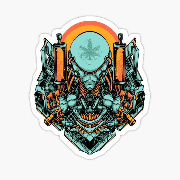 "Mecha Weed" Sticker for Sale by phsycartwork | Redbubble