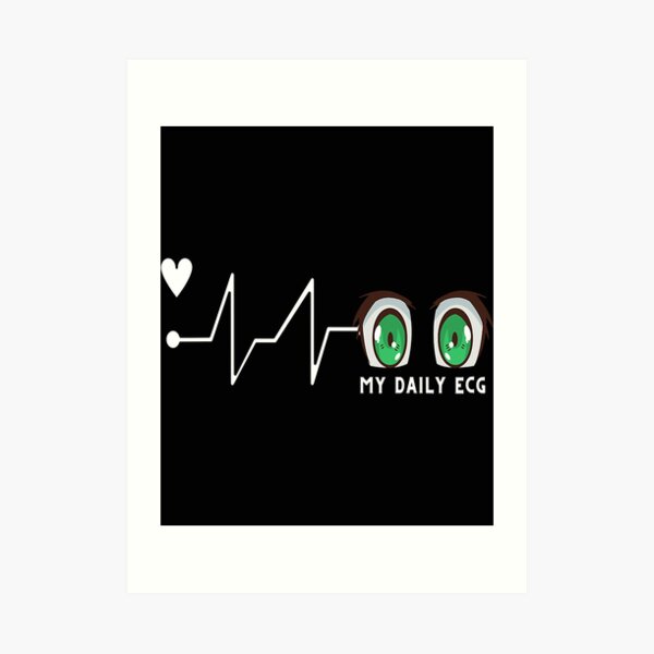 "Anime Eyes Heartbeat PQRS Waves,Anime Girl ER RN ICU Nurse" Art Print ...