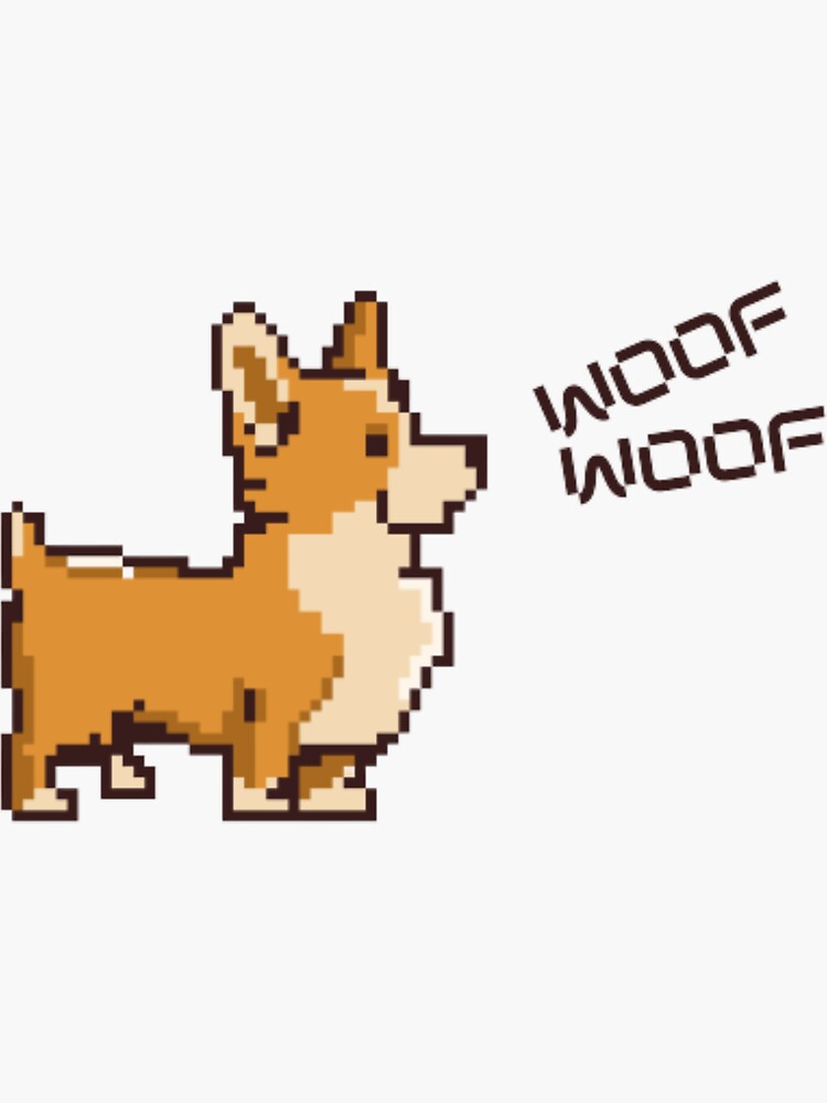 "Pixelated Dog" Sticker by TristanTan | Redbubble