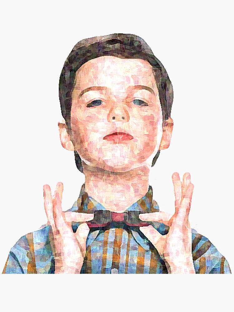 "Young Sheldon Sketch" Sticker for Sale by ClassyGeek1 | Redbubble