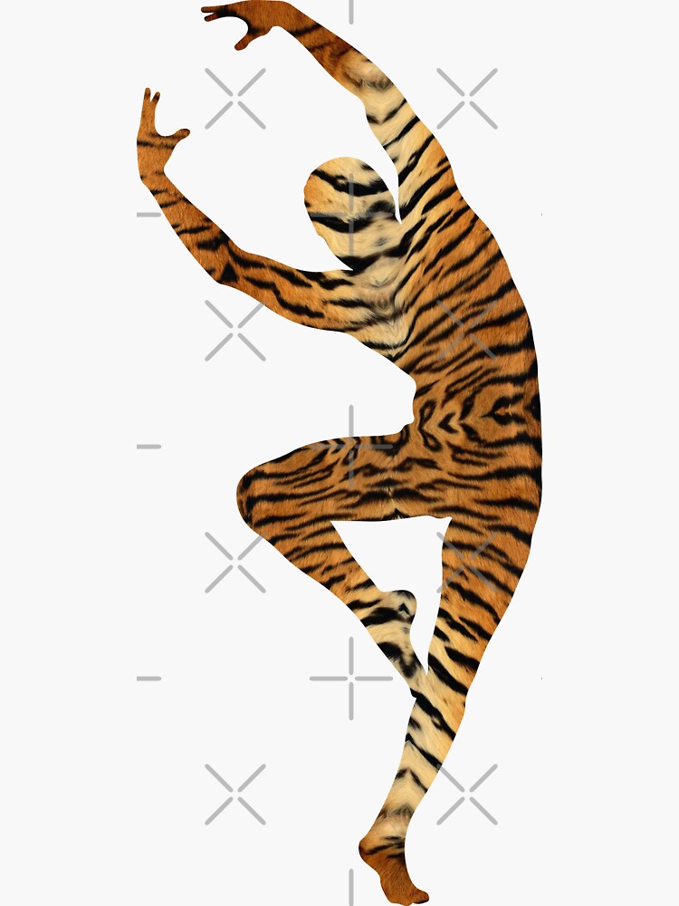"LYRICAL BALLET - TIGER TEXTURE - MALE DANCER SILHOUETTE" Sticker for ...