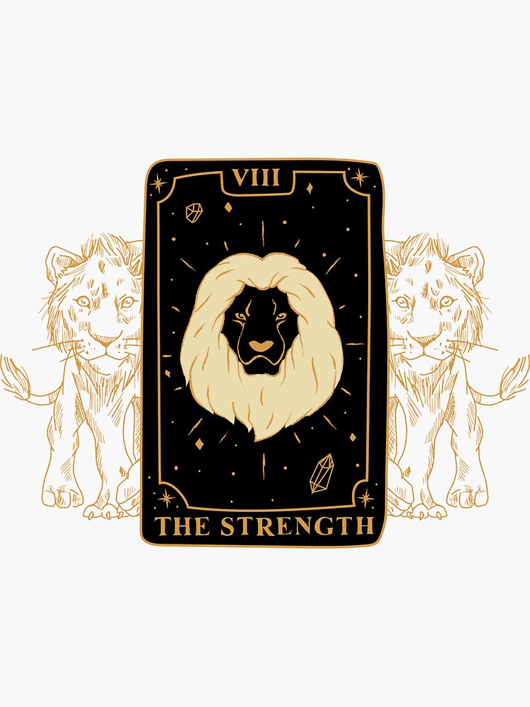 "Lion Strength Tarot Card " Sticker for Sale by Soulgypsy74 | Redbubble