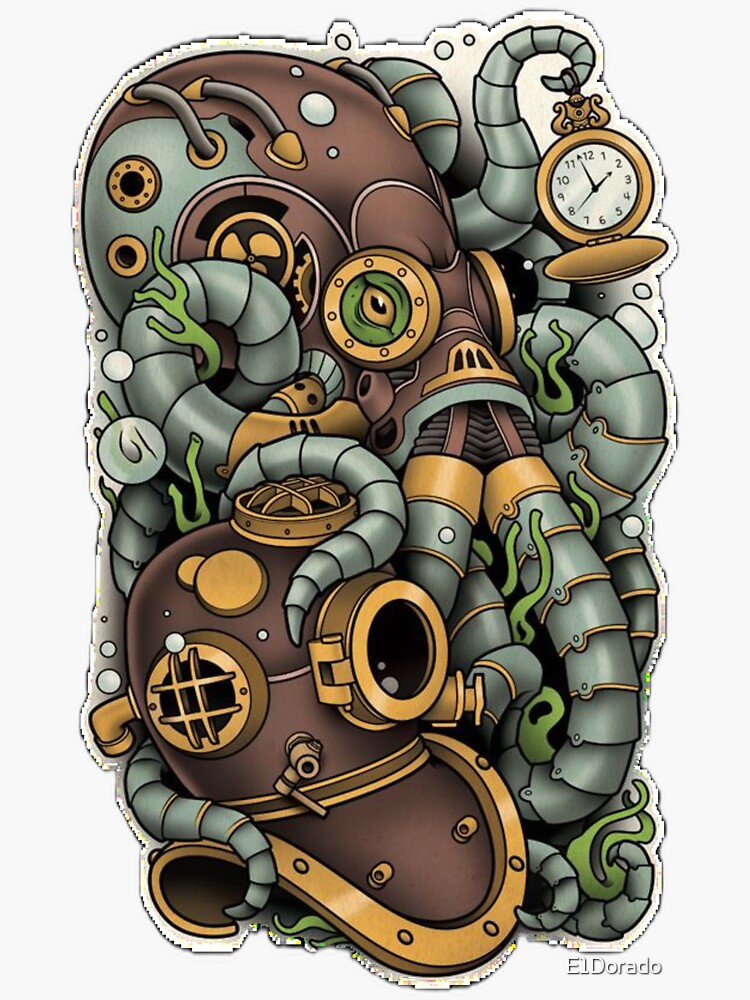 "Scuba skull art" Sticker for Sale by E1Dorado | Redbubble