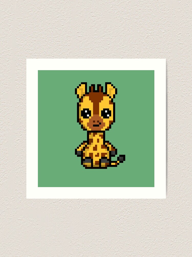 "Cute Giraffe (Chibi Pixel Animal Character)" Art Print for Sale by ...