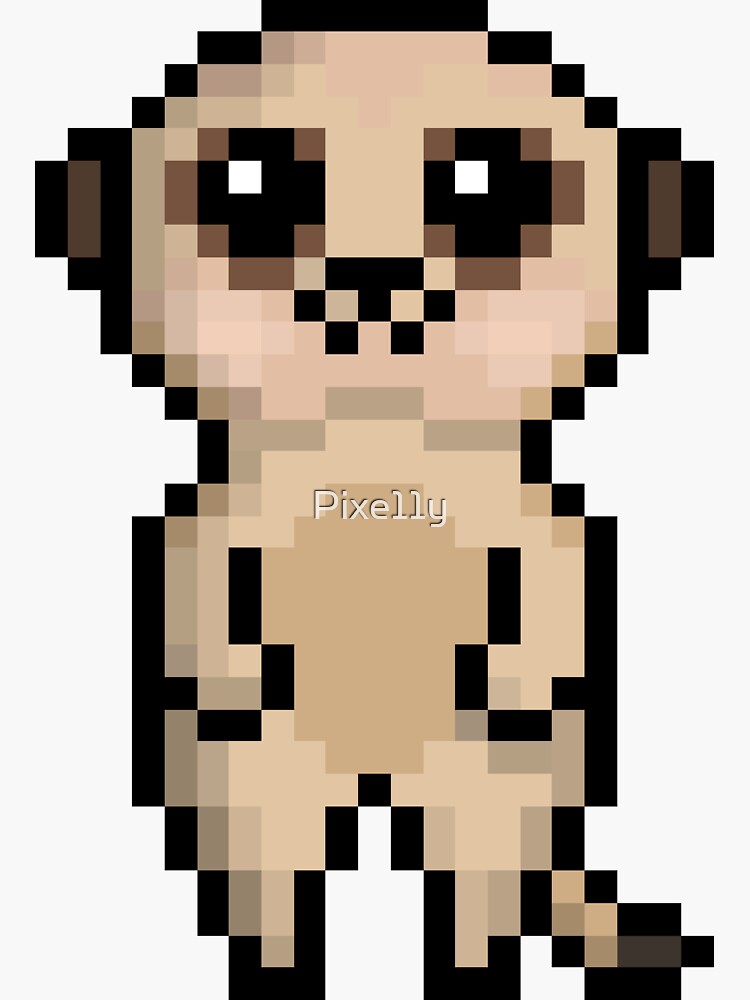 "Cute Meerkat (Chibi Pixel Animal Character)" Sticker by Pixe11y ...