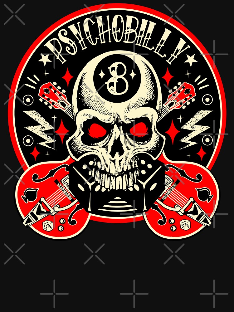 "Psychobilly Rock Skull Bikers Vintage Rockers Rockabilly Guitars ...