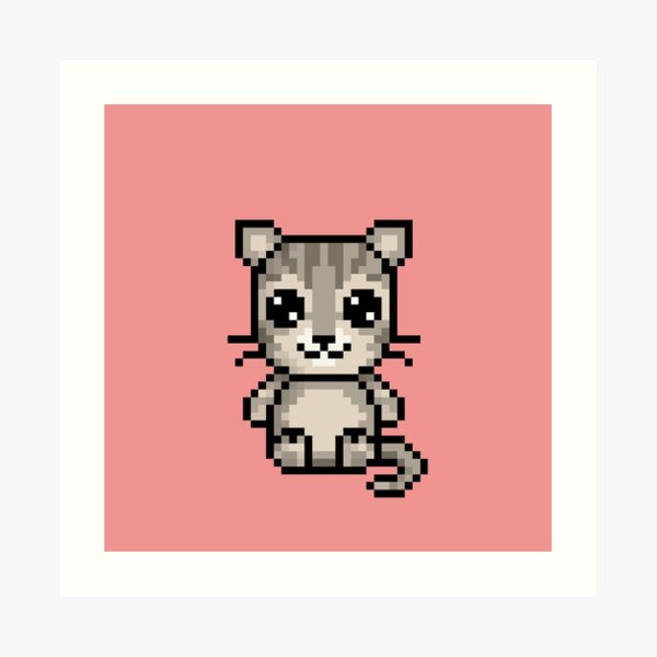 "Cute Cat (Chibi Pixel Animal Character)" Art Print for Sale by Pixe11y ...