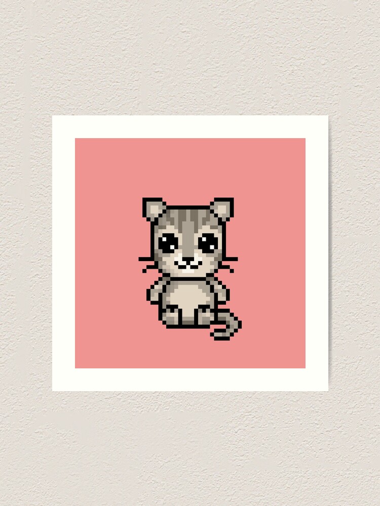 "Cute Cat (Chibi Pixel Animal Character)" Art Print for Sale by Pixe11y ...