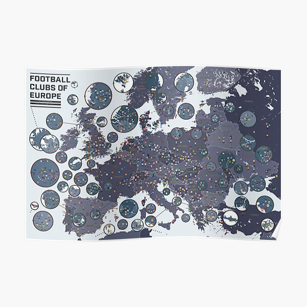 "The Maps Football Clubs" Poster for Sale by EdvigeMilani | Redbubble