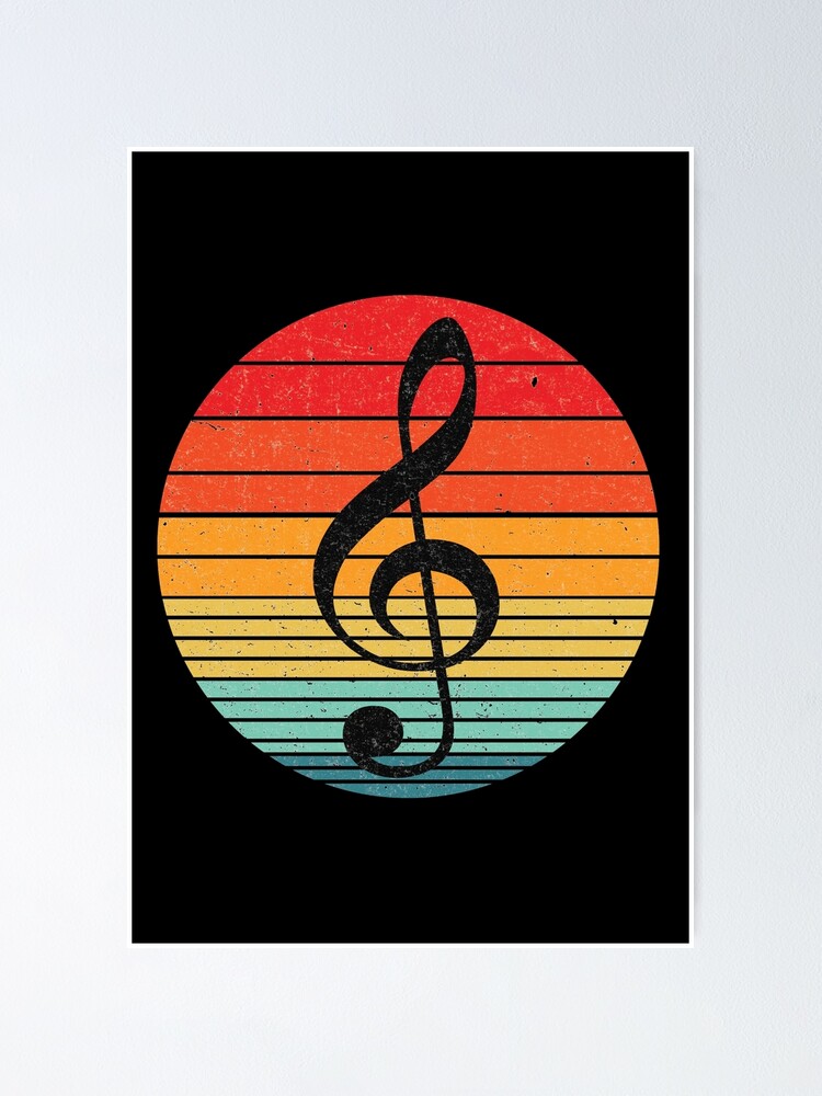 "Treble Clef On A Distressed Vintage Sunset" Poster for Sale by ...