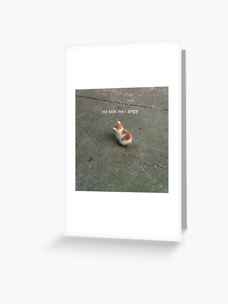 "No talk me i angy CAT MEME" Greeting Card for Sale by Kyiomi | Redbubble