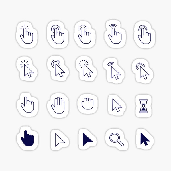 "Cursors pointers set" Sticker for Sale by Zip-Zup | Redbubble