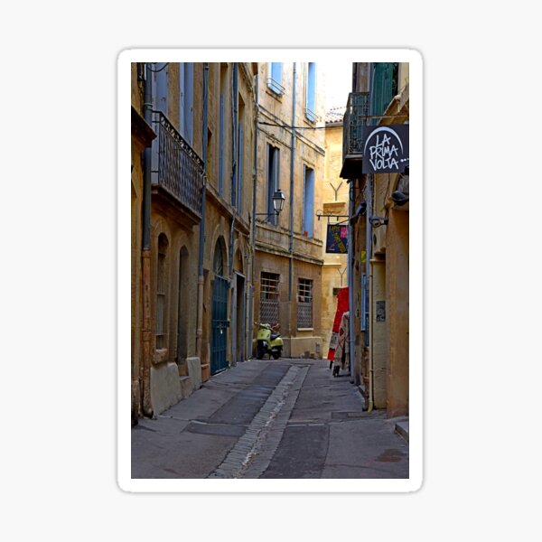 "Alleyway of old stone buildings, Montpellier, France" Sticker for Sale ...