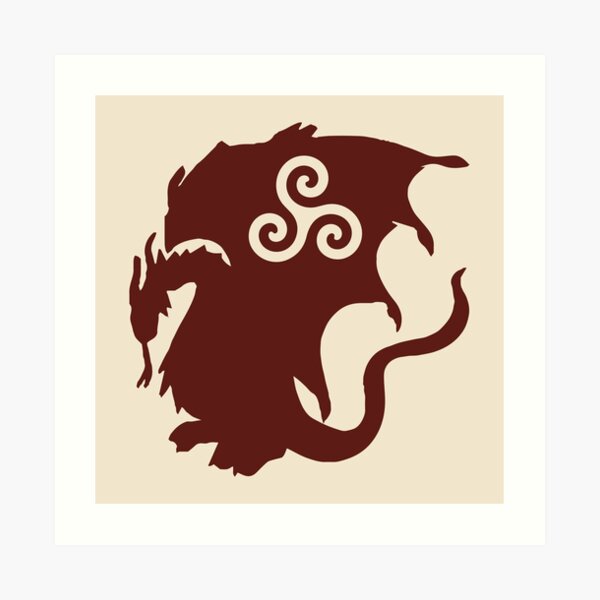 "Merlin - Pendragon Crest Dragon with Druid Triskelion" Art Print for ...