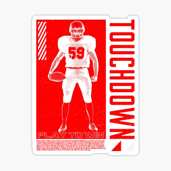 "American football player - touchdown" Sticker by FootballNerds | Redbubble