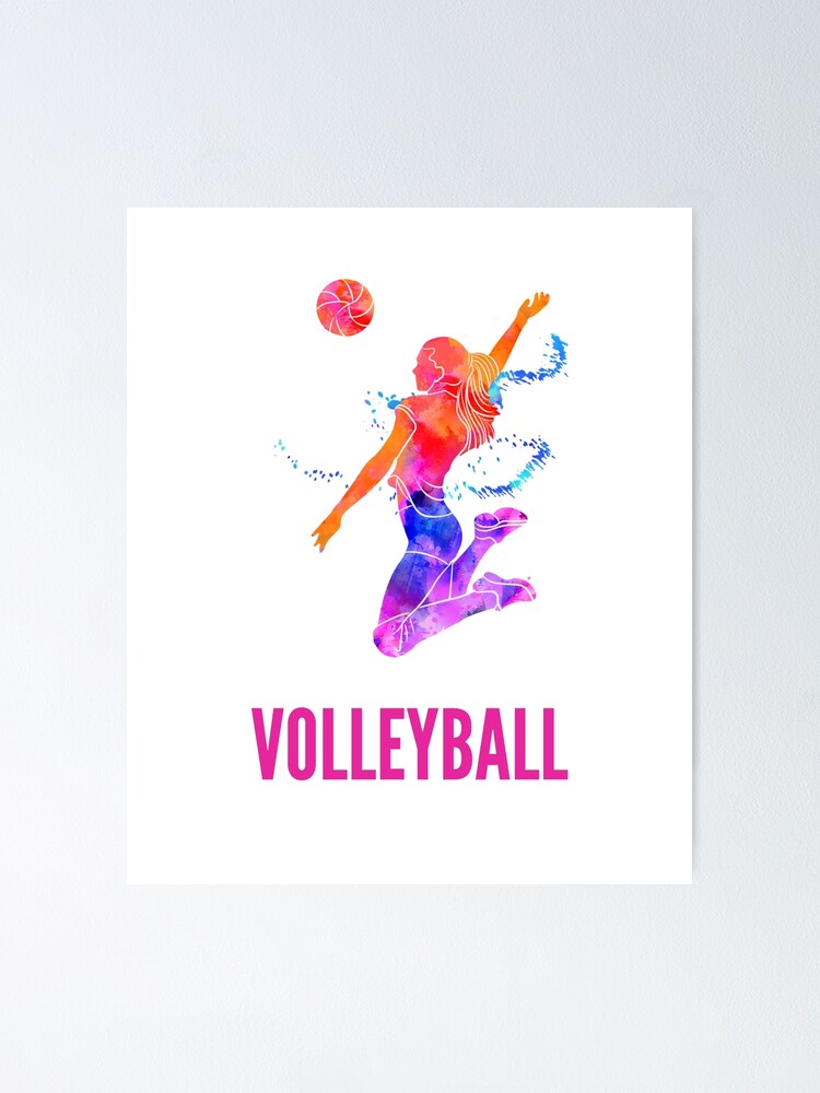 "Colorful Volleyball Spiker" Poster for Sale by efenem | Redbubble