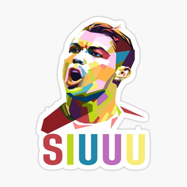 "Funny Siuuu Football Meme Ronaldo Meme si hope style" Sticker for Sale ...