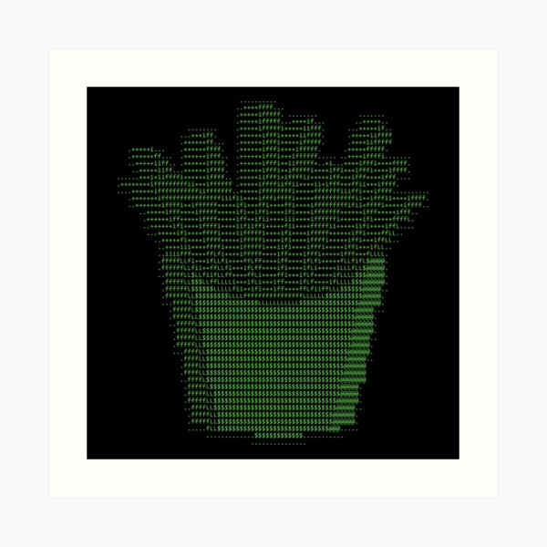 "French fries emoji Ascii Art" Art Print for Sale by typo-n-quotes ...